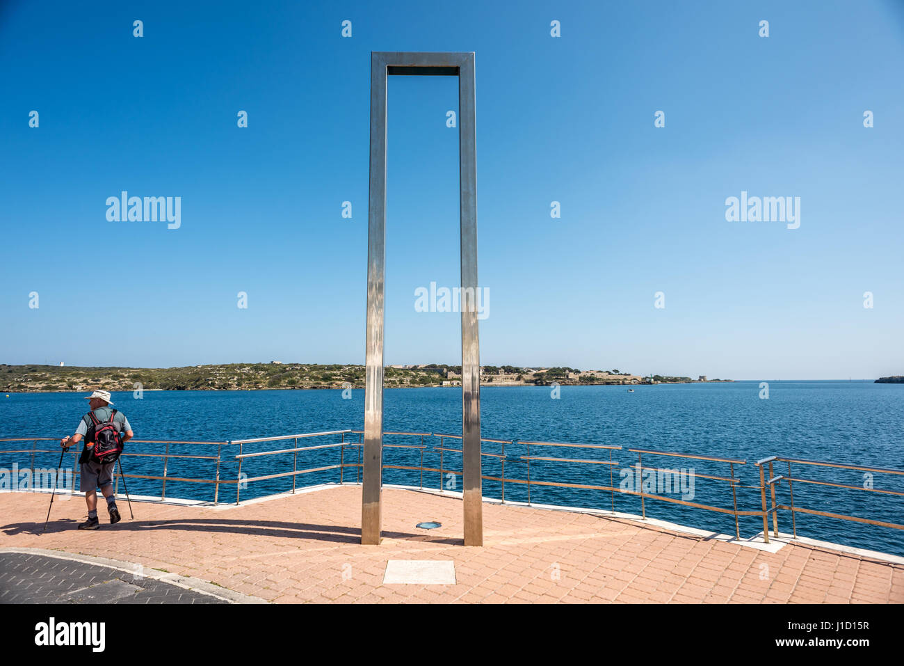 Modern sculpture on the quyside at Port Mahon, Menorca Stock Photo - Alamy