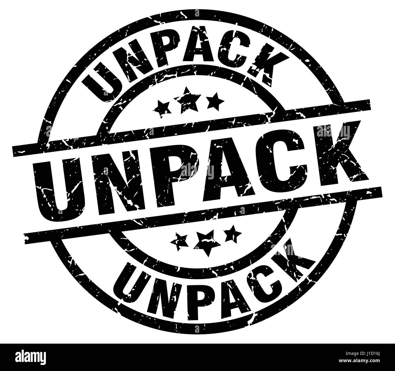 unpack round grunge black stamp Stock Vector Image & Art - Alamy