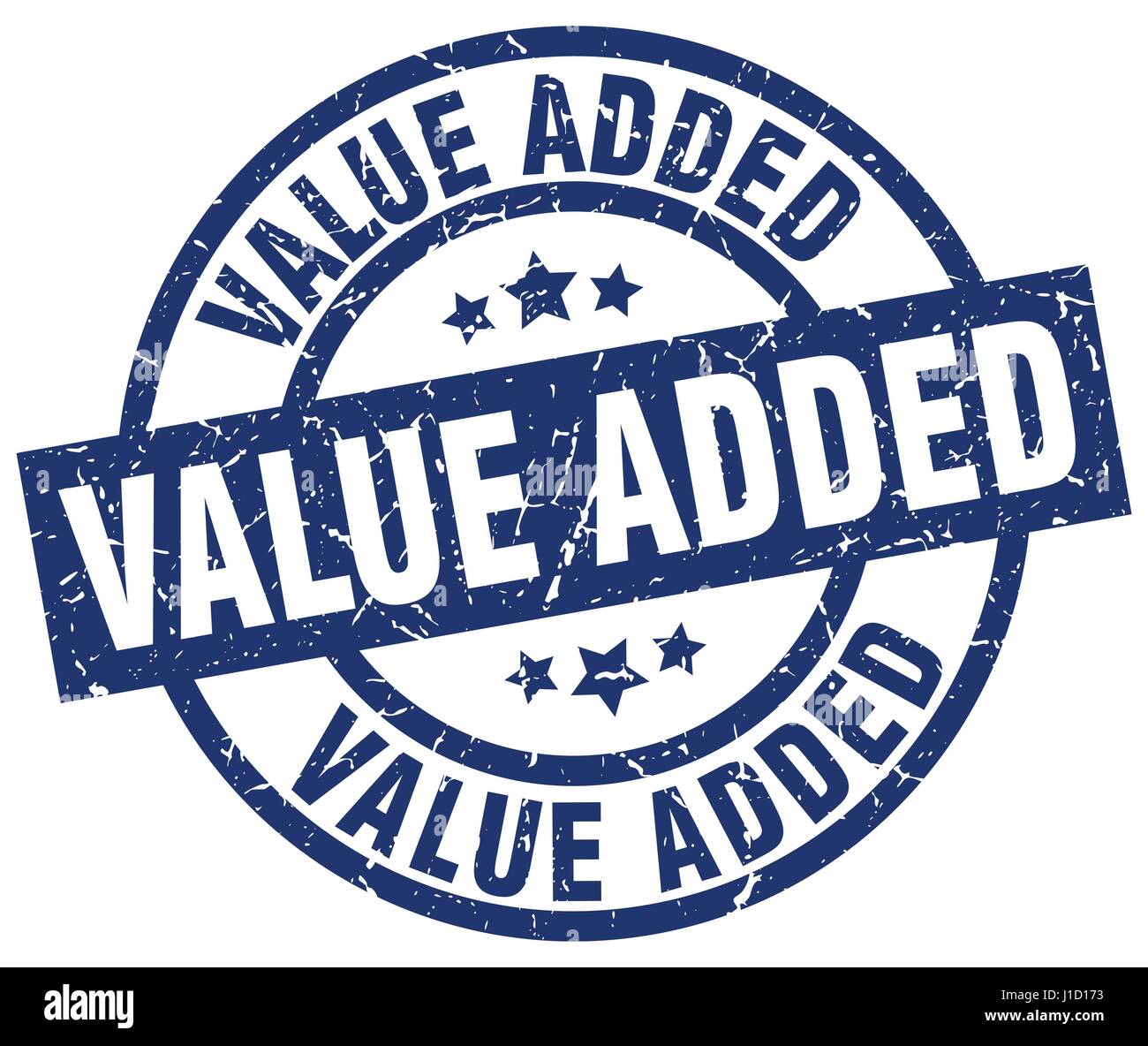 value added blue round grunge stamp Stock Vector Image & Art - Alamy