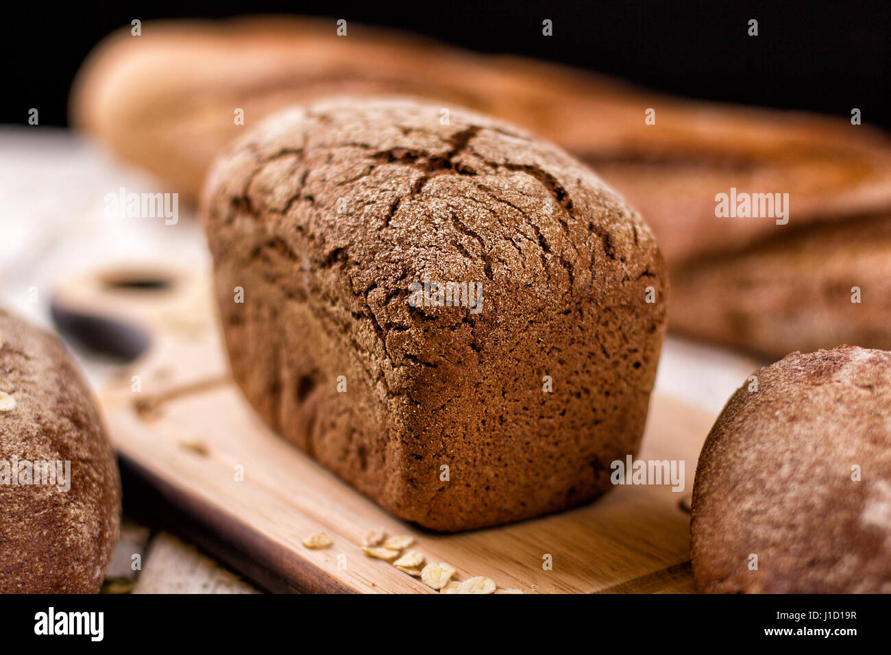Still life - Fresh rye bread. Homemade traditional bread Stock Photo ...