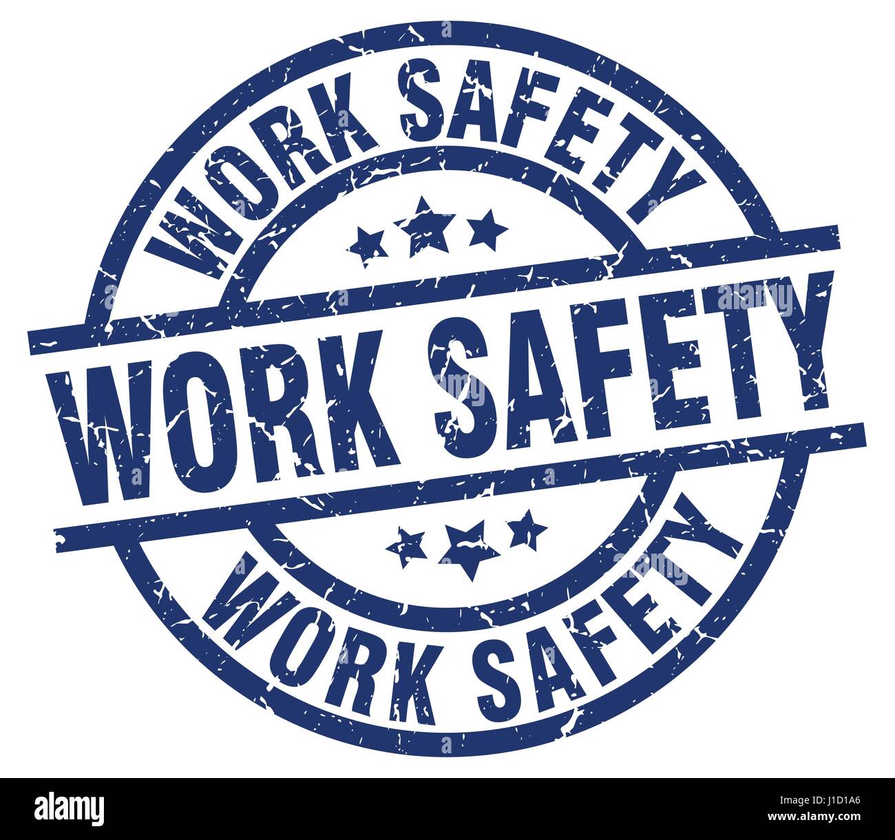 work safety blue round grunge stamp Stock Vector Image & Art - Alamy