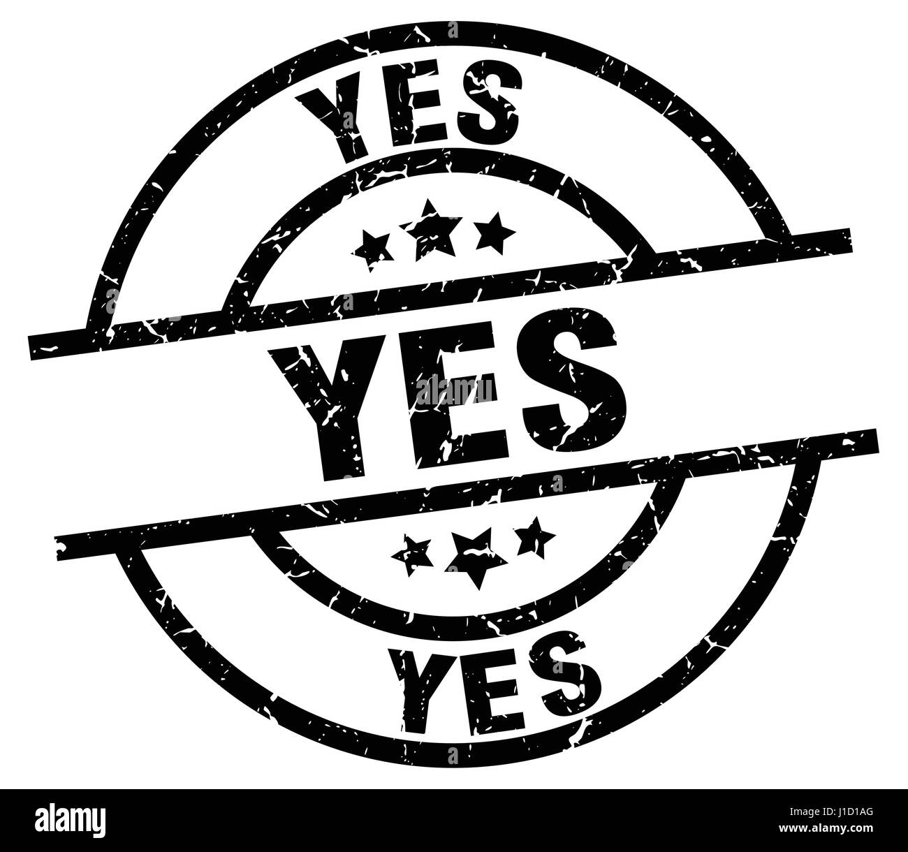 yes round grunge black stamp Stock Vector Image & Art - Alamy
