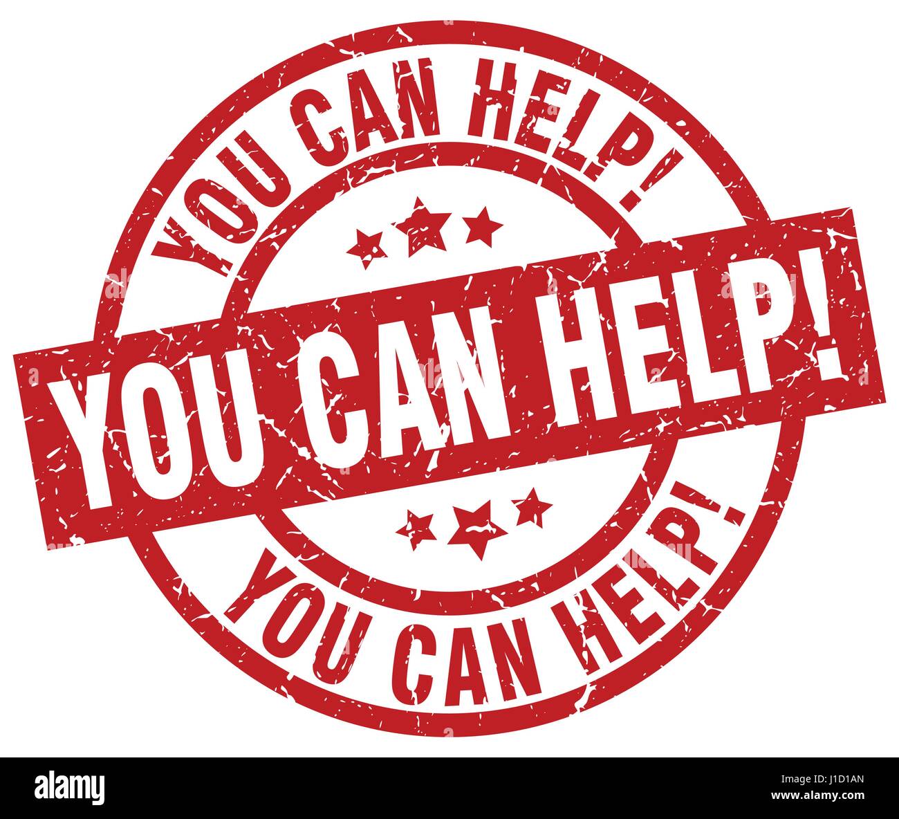 you can help round red grunge stamp Stock Vector Image & Art - Alamy