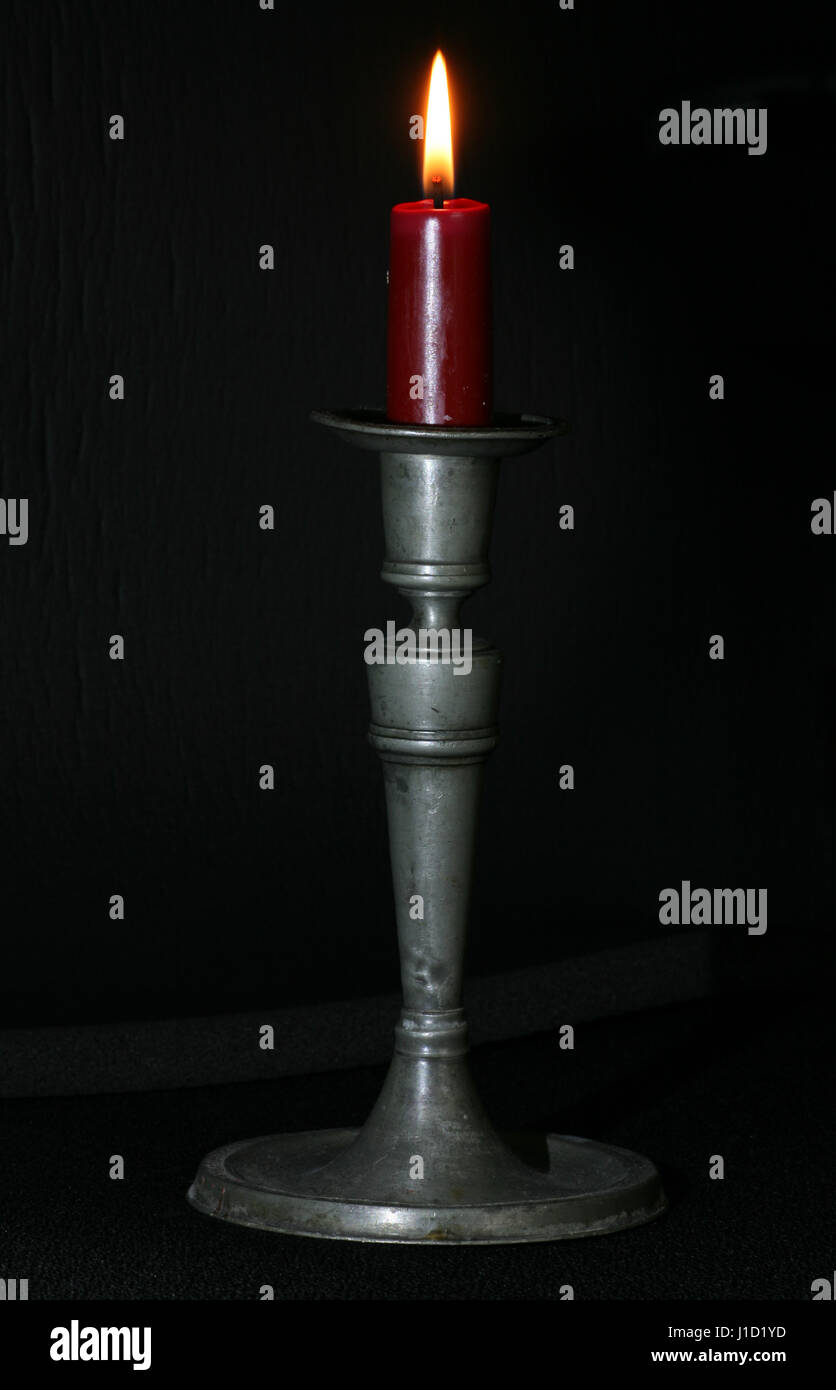 Burning candle candlestick hi-res stock photography and images - Alamy