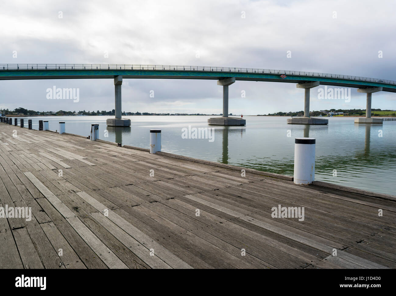 Goolwa wharf and the bridge that takes you to Hindmarsh Island, South ...
