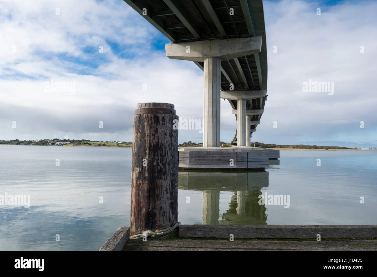 Goolwa wharf and the bridge that takes you to Hindmarsh Island, South ...