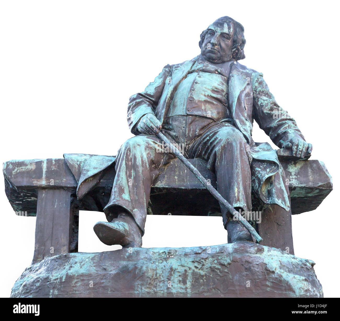 Detail of the 1903 Jean Boucher statue of Ernest Renan in the Tréguier ...