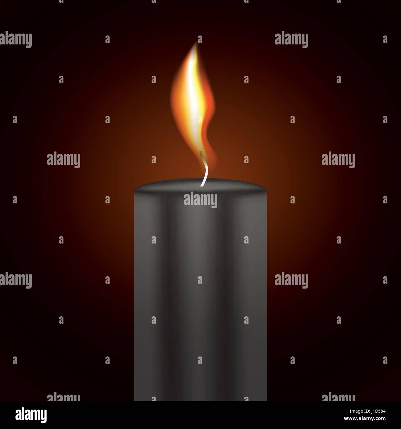 Wax candle flame black Stock Vector Images - Alamy