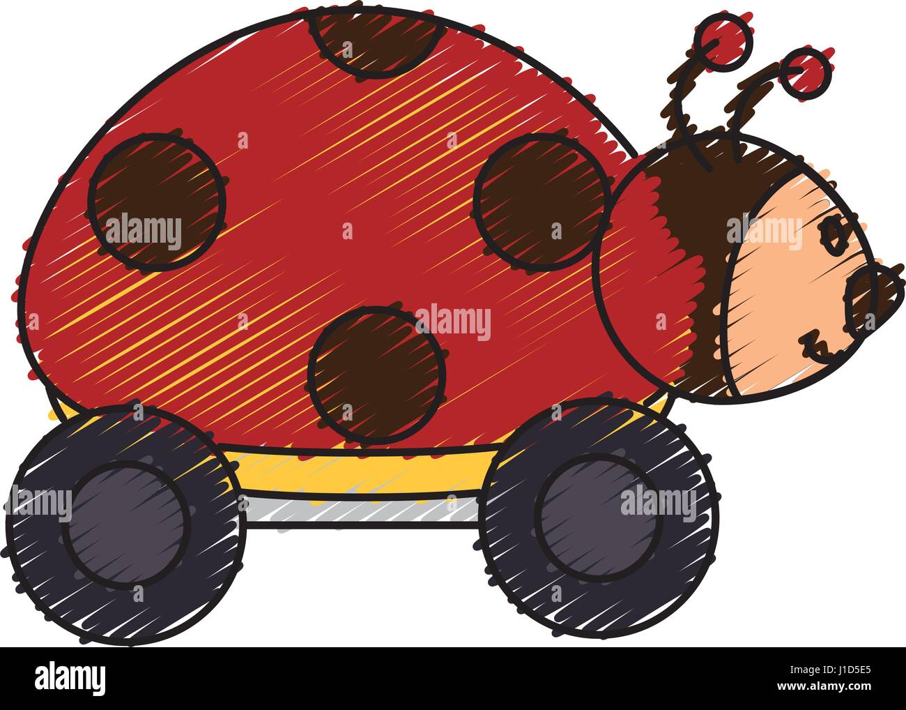ladybug with wheels toy Stock Vector Image & Art - Alamy