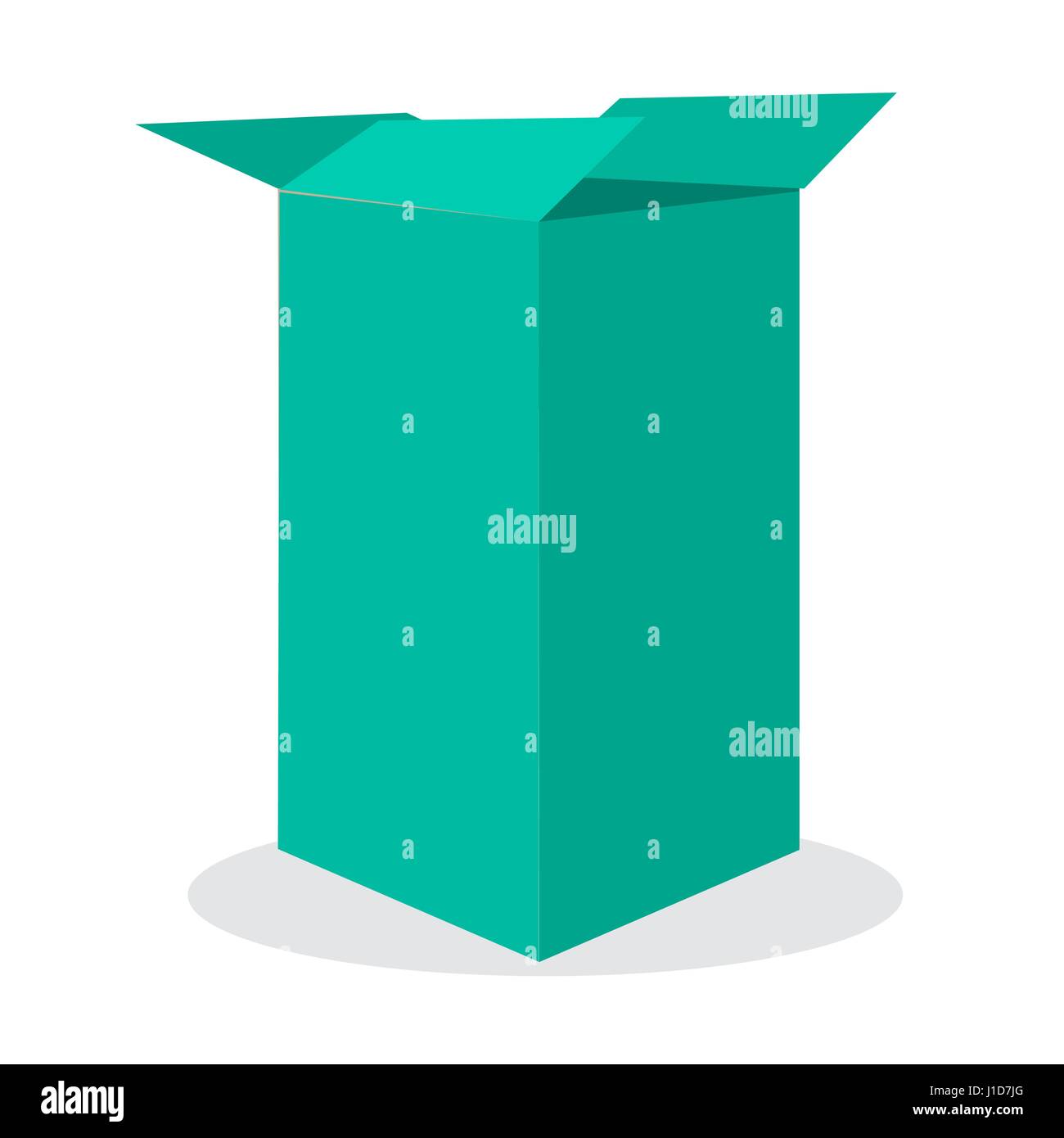 Open blue box. Vector illustration on isolated background for your ...
