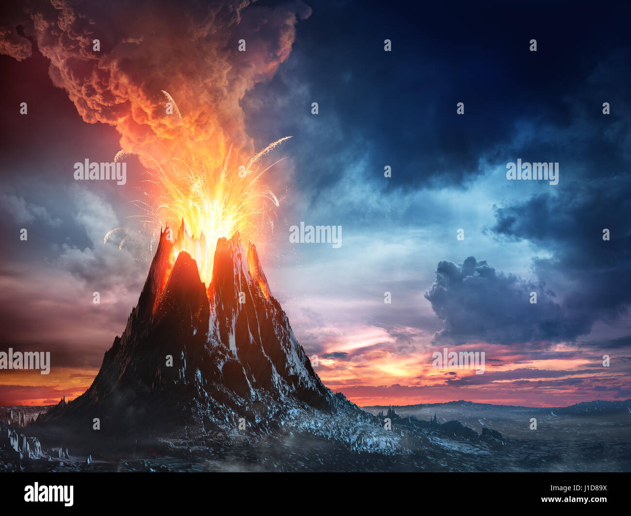 Exploding volcano hi-res stock photography and images - Alamy