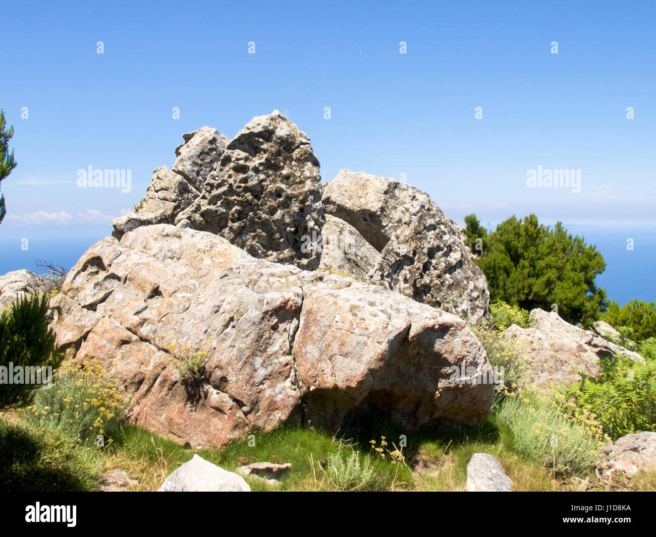 Elba, Italy: inland areas with Mediterranean vegetation and views of ...