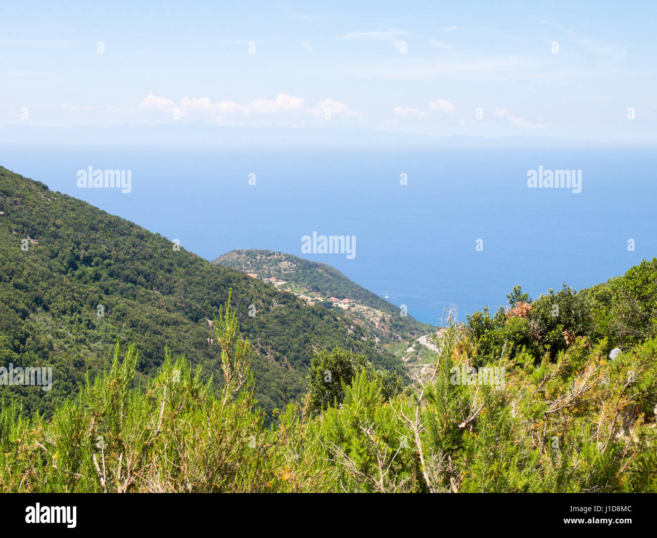 Elba, Italy: inland areas with Mediterranean vegetation and views of ...