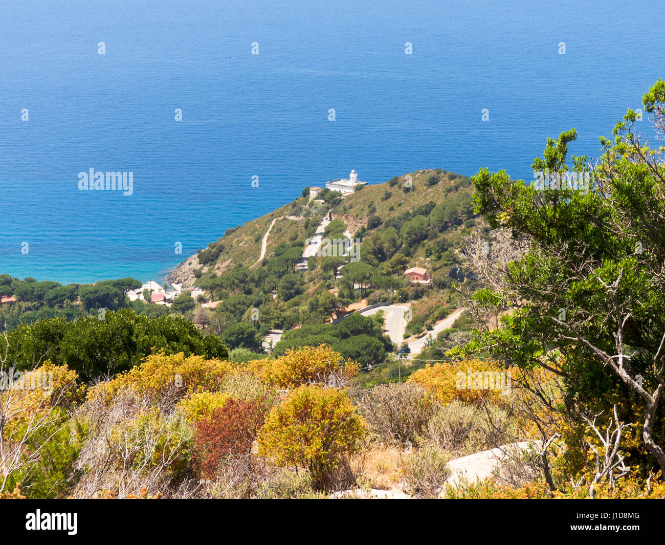 Elba, Italy: inland areas with Mediterranean vegetation and views of ...