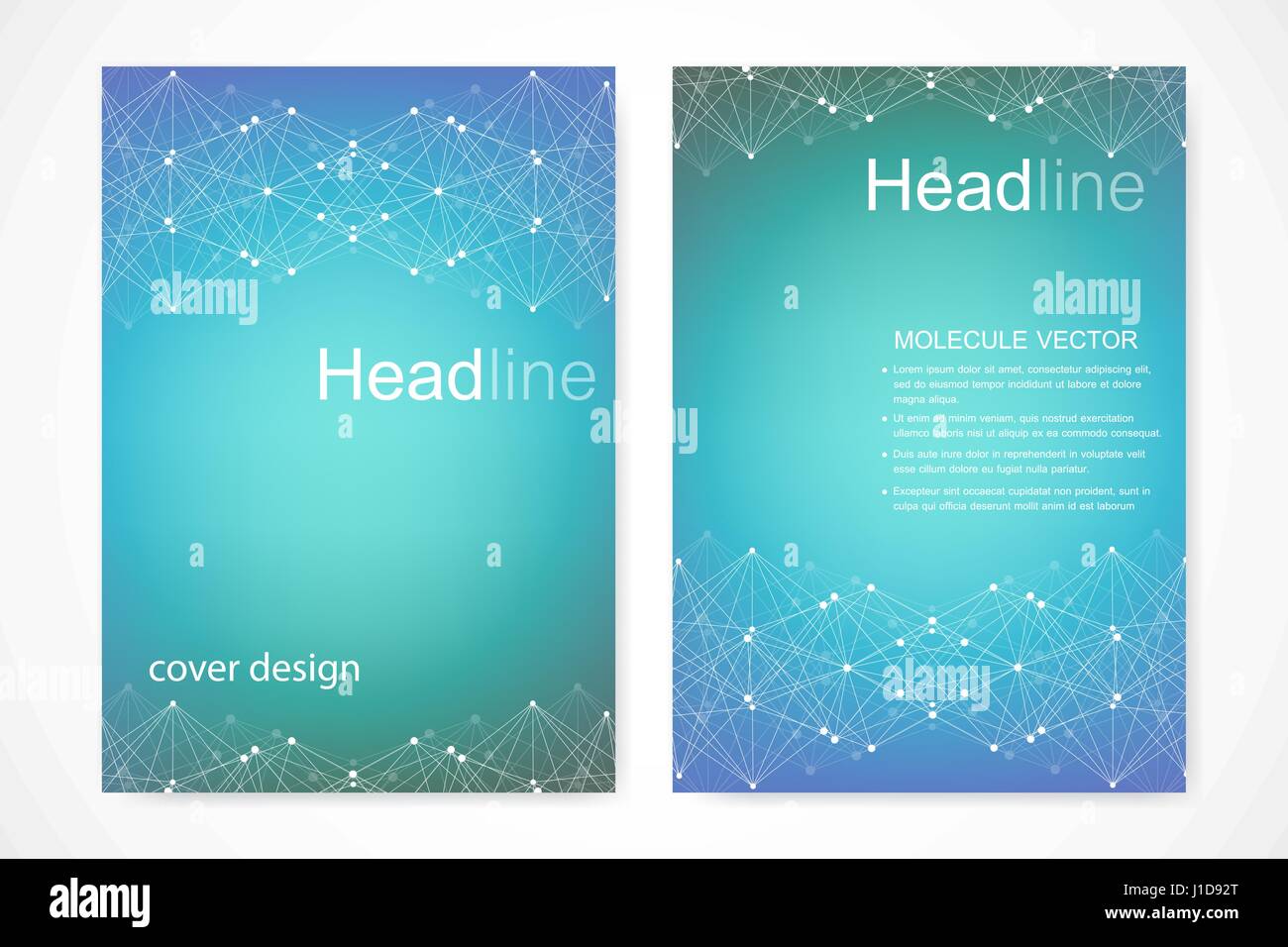 Scientific brochure design template. Vector flyer layout, Molecular ...