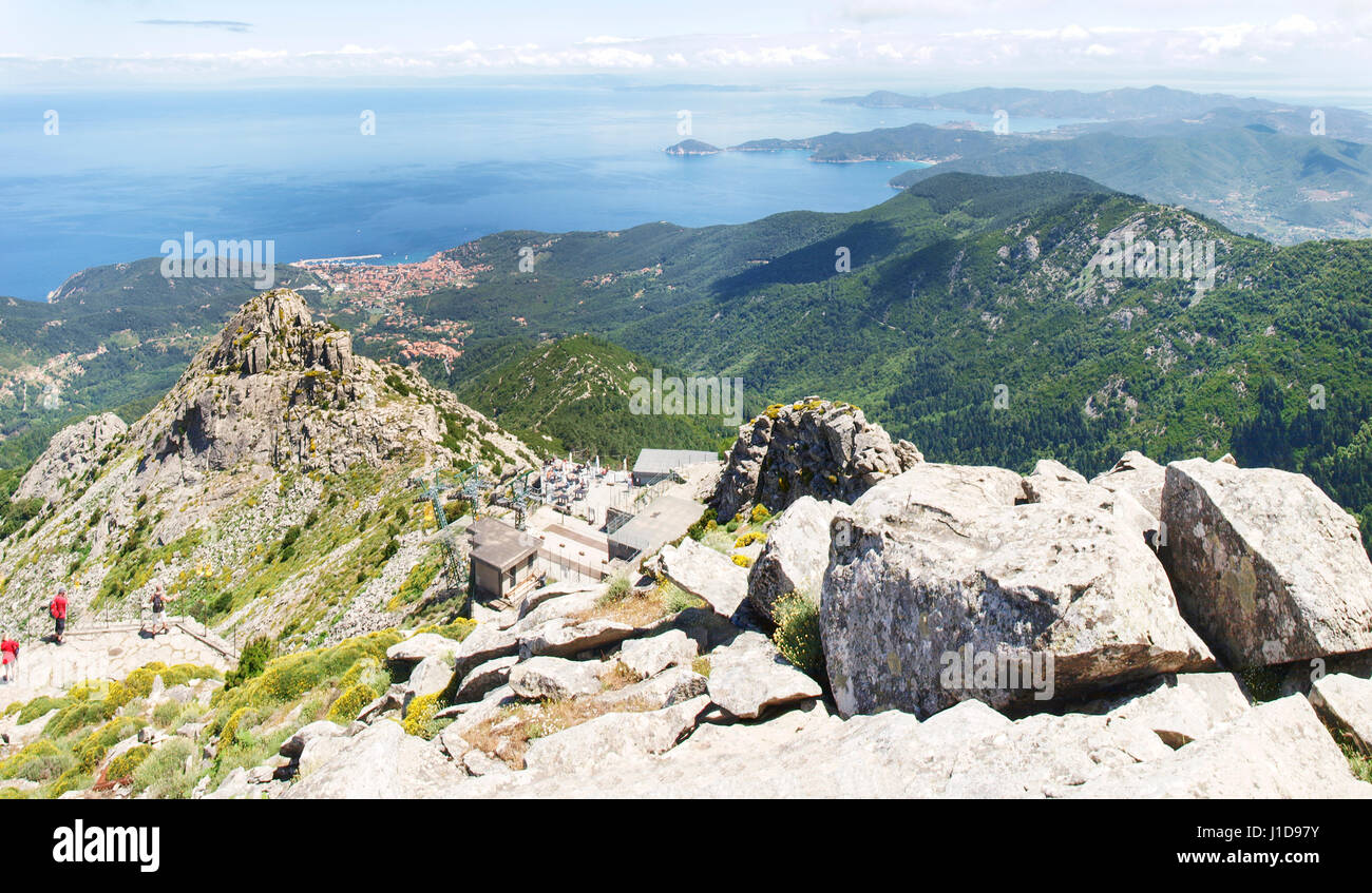 Elba, Italy: Monte Capanne. The highest peak of the island. The sea ...