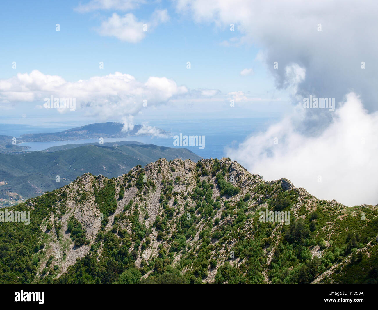 Elba, Italy: Monte Capanne. The highest peak of the island. The sea ...