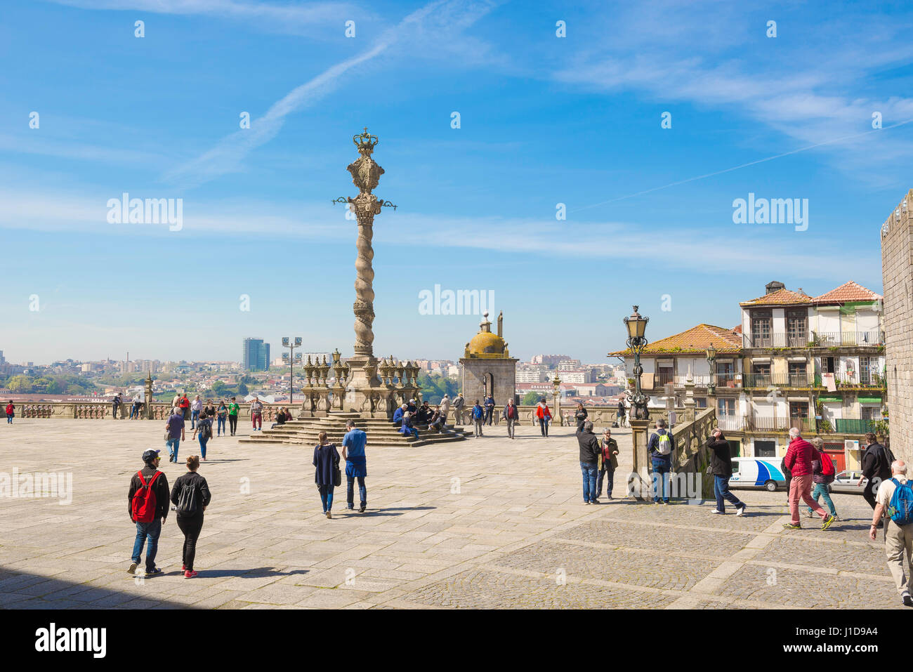 Porto Cathedral Portugal, view of the grand terrace at the south end of ...