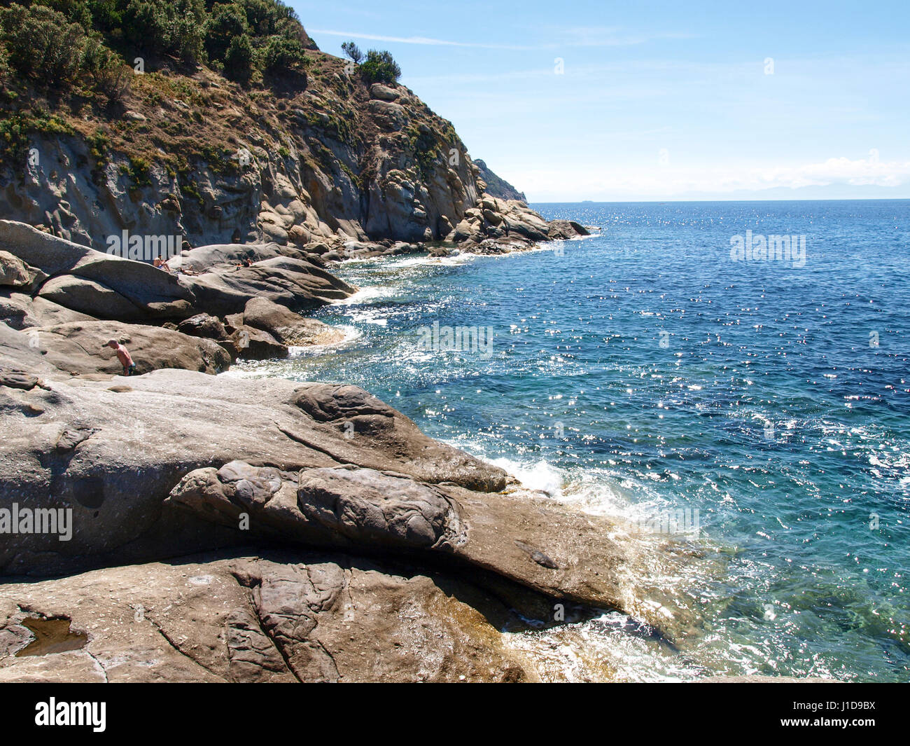 Elba, Italy: Cliffs of St. Andrew by the sea Stock Photo - Alamy