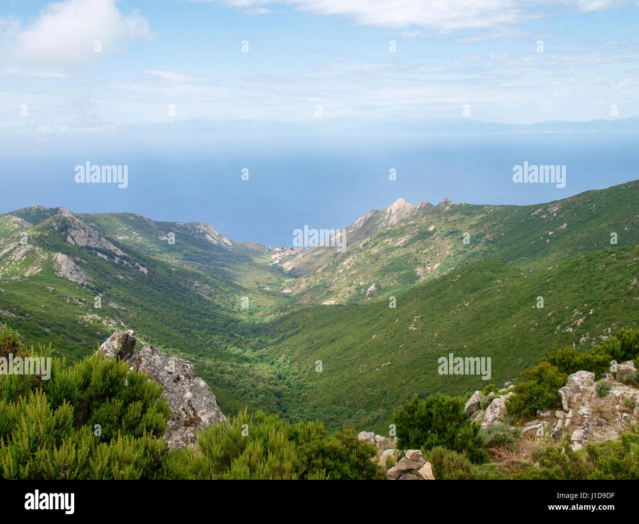 Elba, Italy: Monte Capanne. The highest peak of the island. The sea ...