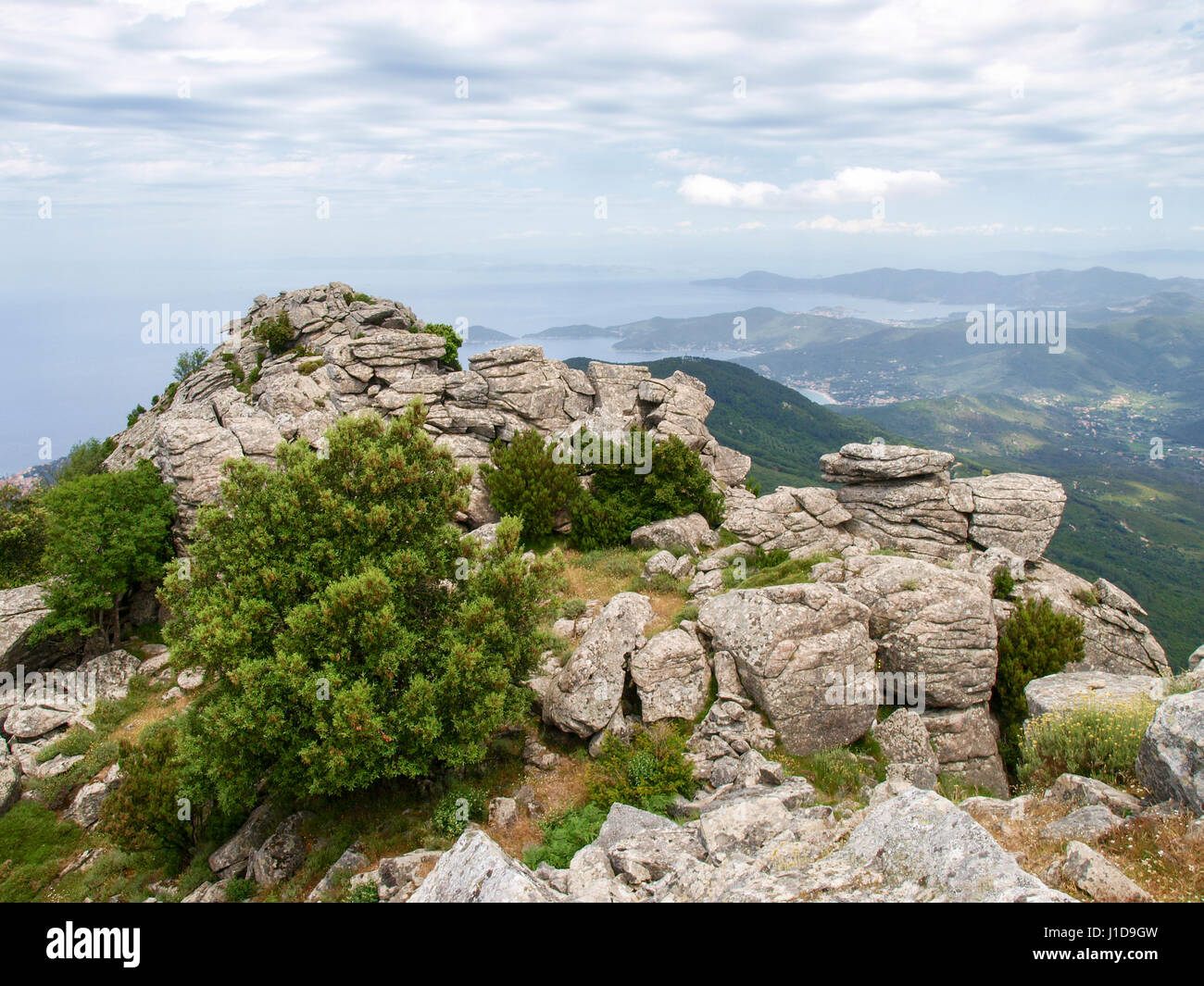 Elba, Italy: Monte Capanne. The highest peak of the island. The sea ...