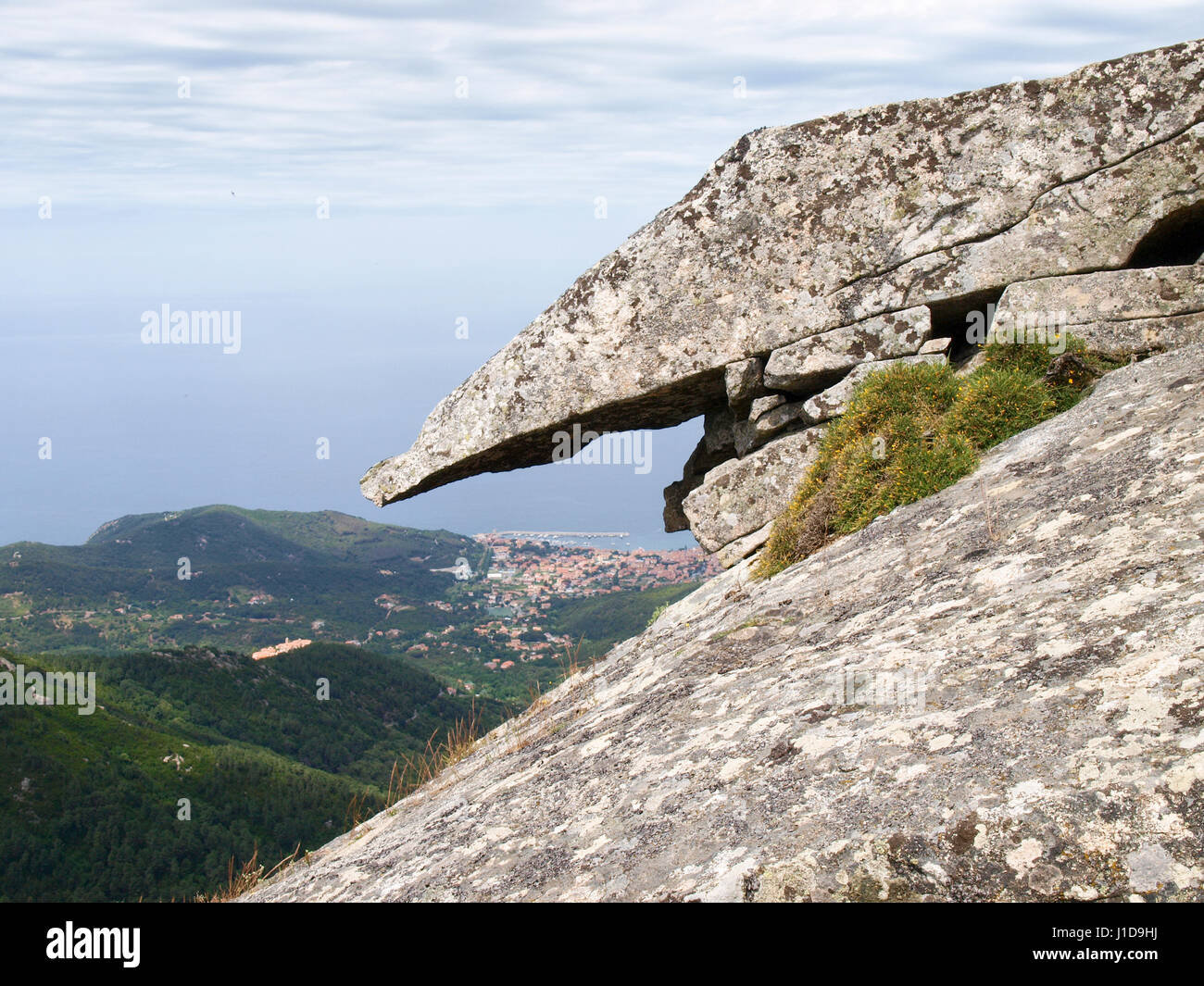 Elba, Italy: Monte Capanne. The highest peak of the island. The sea ...