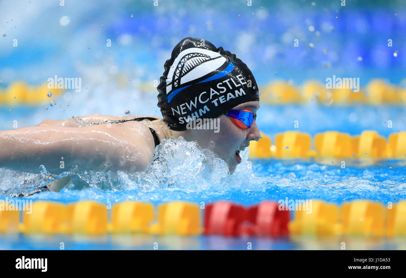 Emily Large competes in the Women's 200m Open 200m Butterfly heats ...