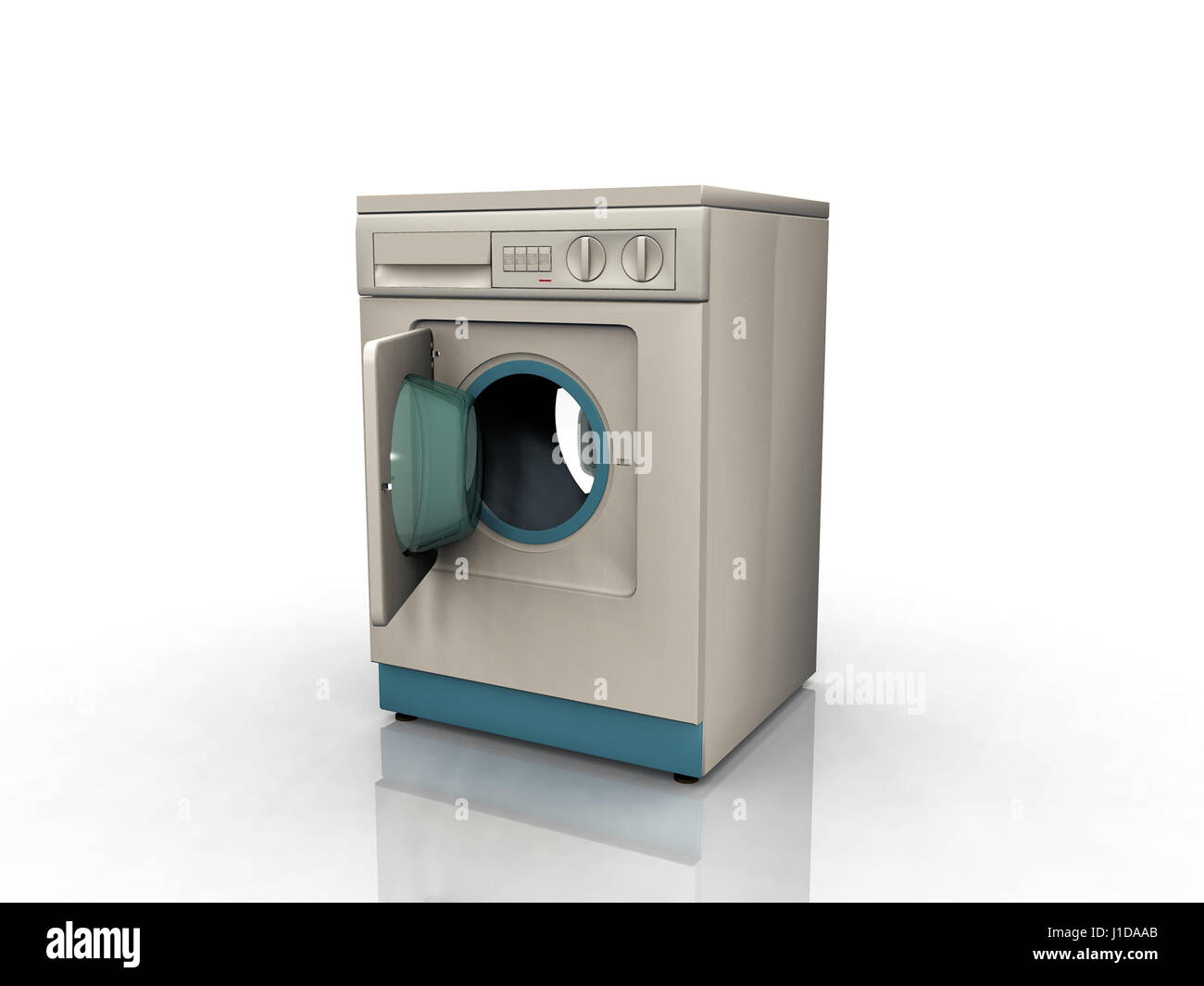 the washing machin on a white background Stock Photo - Alamy