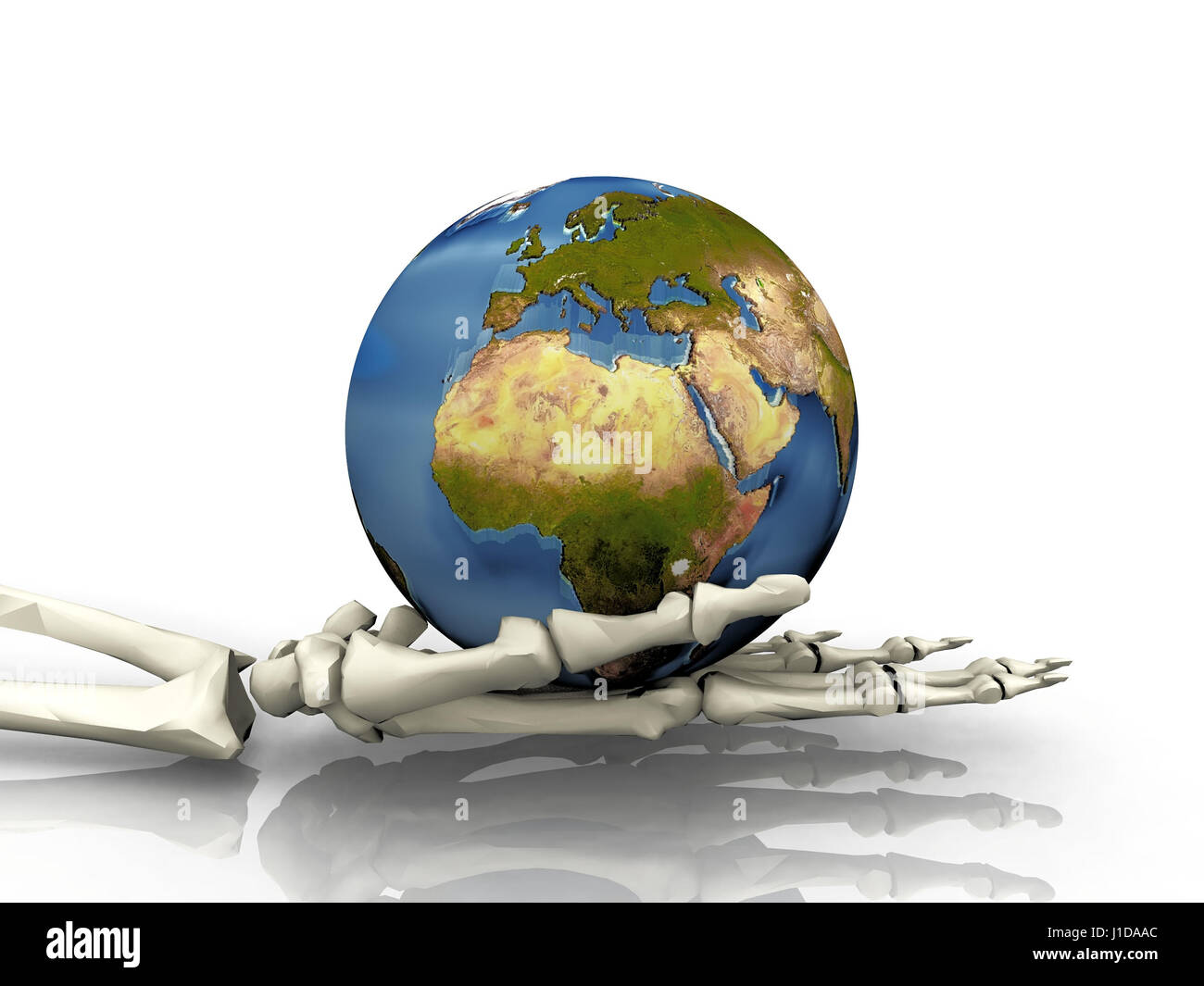 the earth in a skeleton hand Stock Photo - Alamy