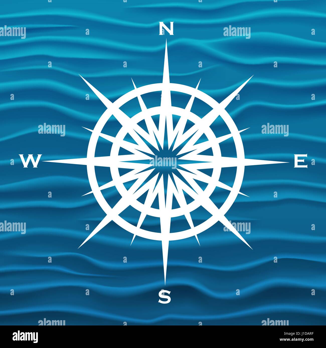 Vector wind rose over blue waves background Stock Vector Image & Art ...