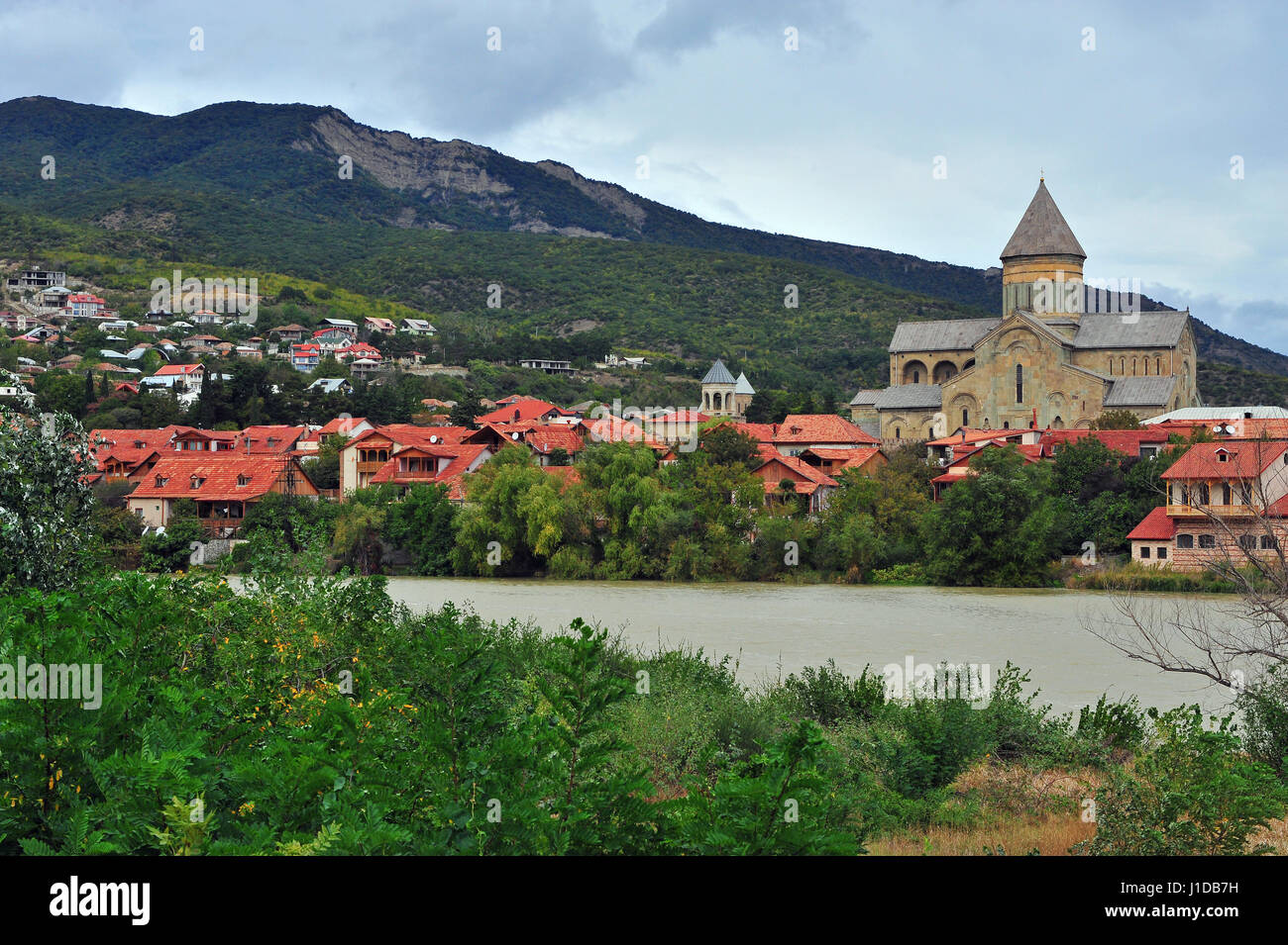 View of Mtskheta historical town of Georgia Stock Photo - Alamy