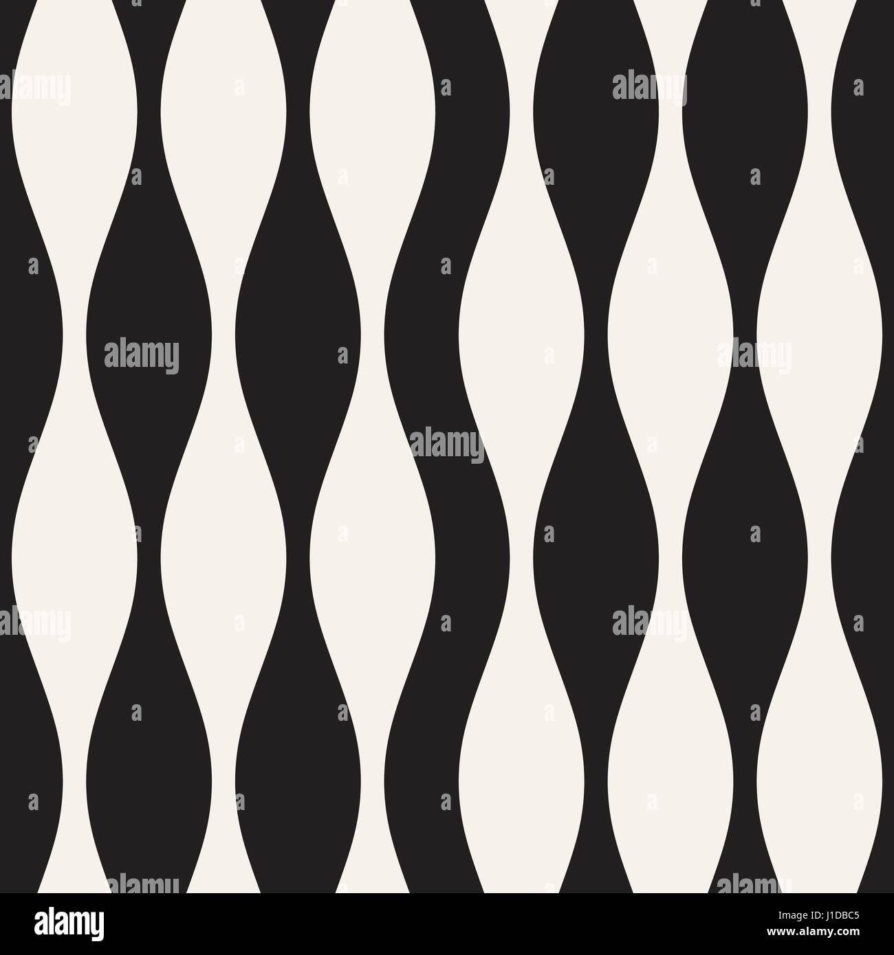 Wavy stripes vector seamless pattern. Retro abstract wavy texture ...