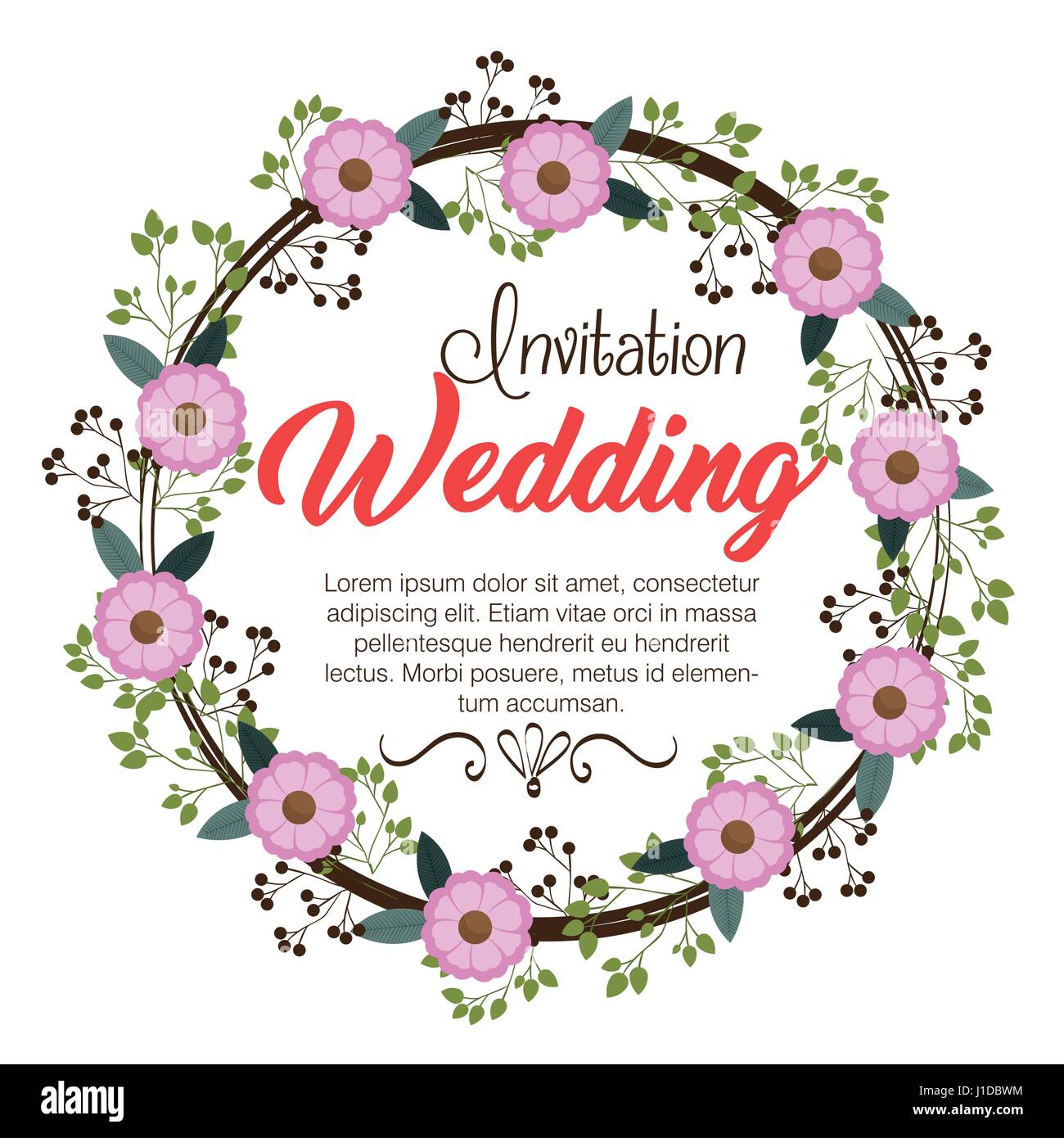 wedding invitation floral frame Stock Vector Image & Art - Alamy