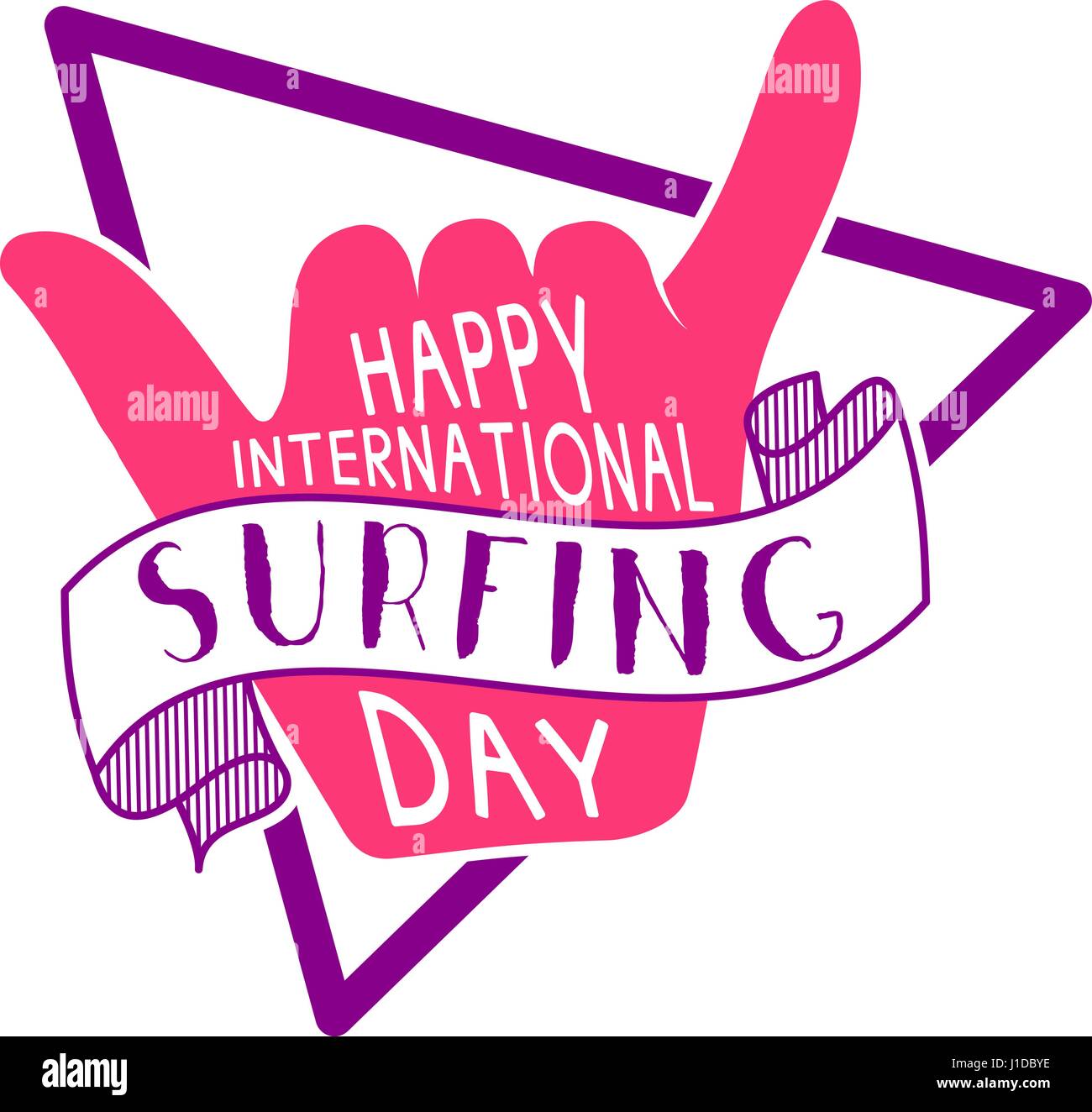 Summer surfing day tattoo design. Vector Vacation typography print ...