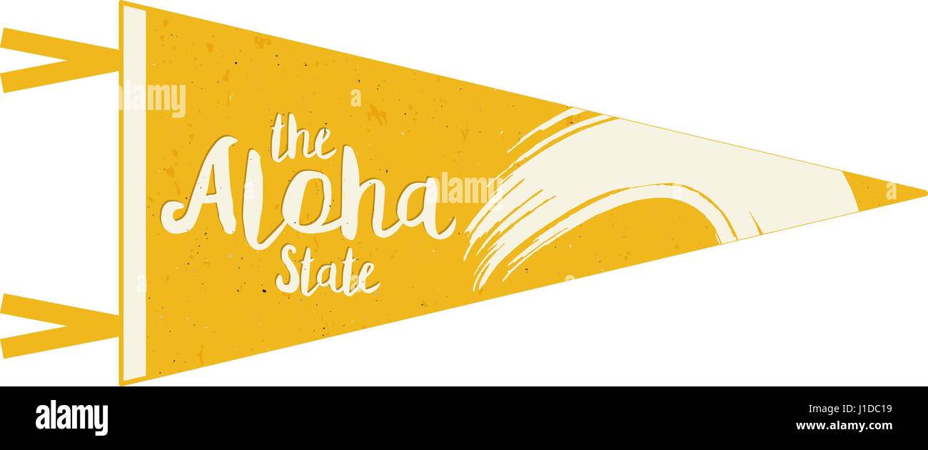 Hawaii flag pennant Vector Hawaiian Pennant cocnept design. Vintage ...