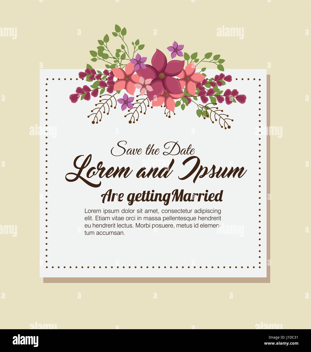 wedding invitation floral frame Stock Vector Image & Art - Alamy