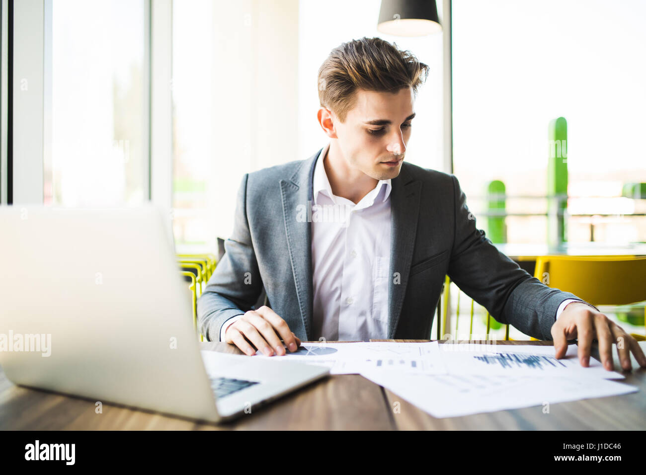 business, people, fail, paperwork and technology concept - businessman ...