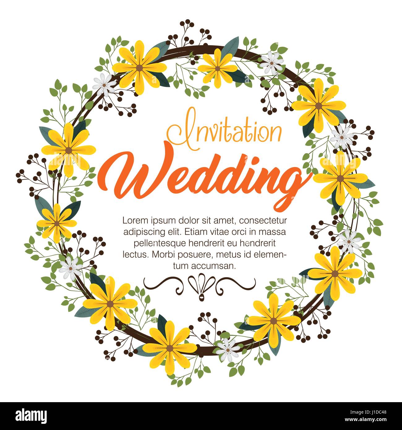 wedding invitation floral frame Stock Vector Image & Art - Alamy