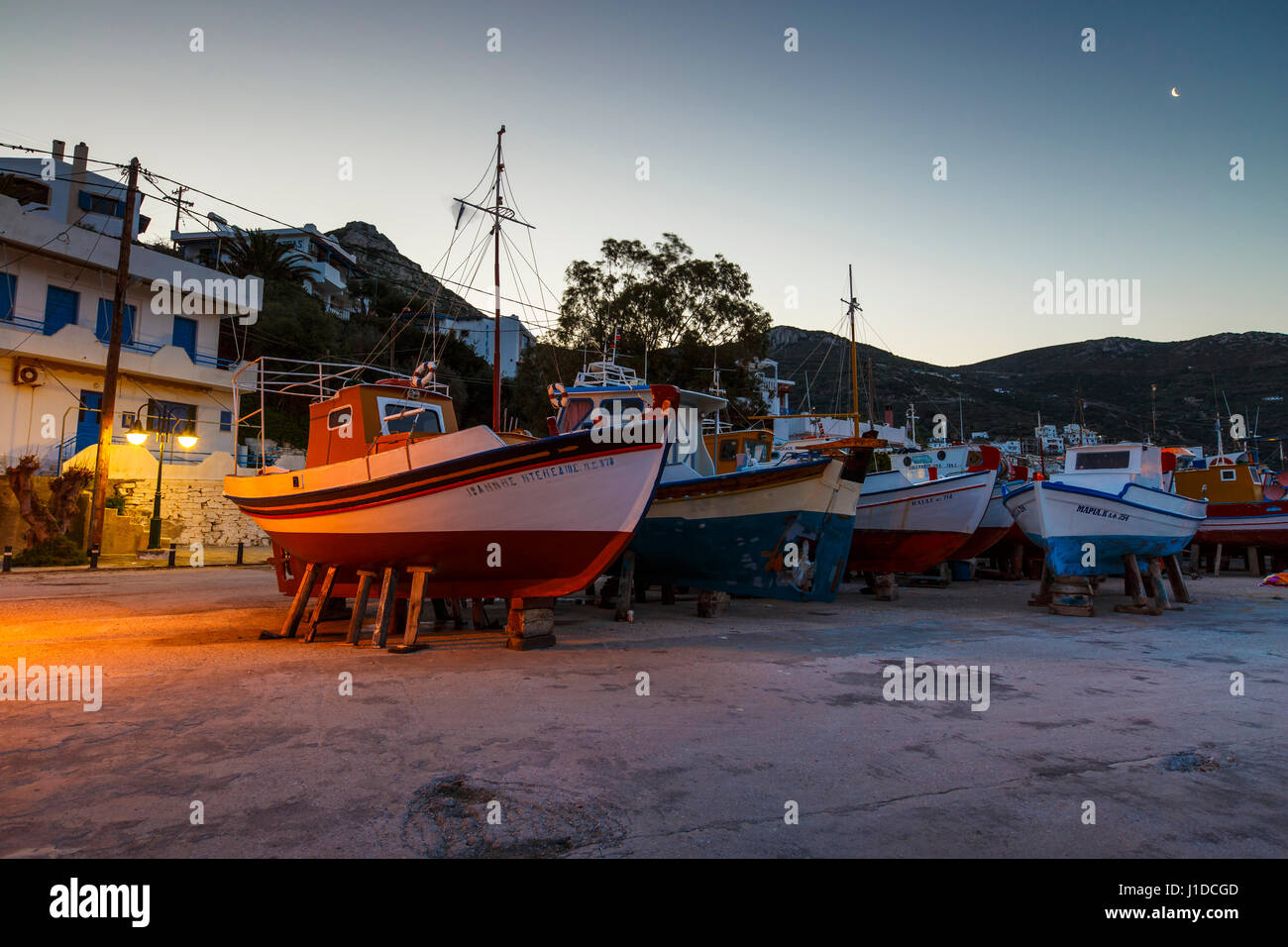 Harbour of the main village on Fourni island, Greece Stock Photo - Alamy
