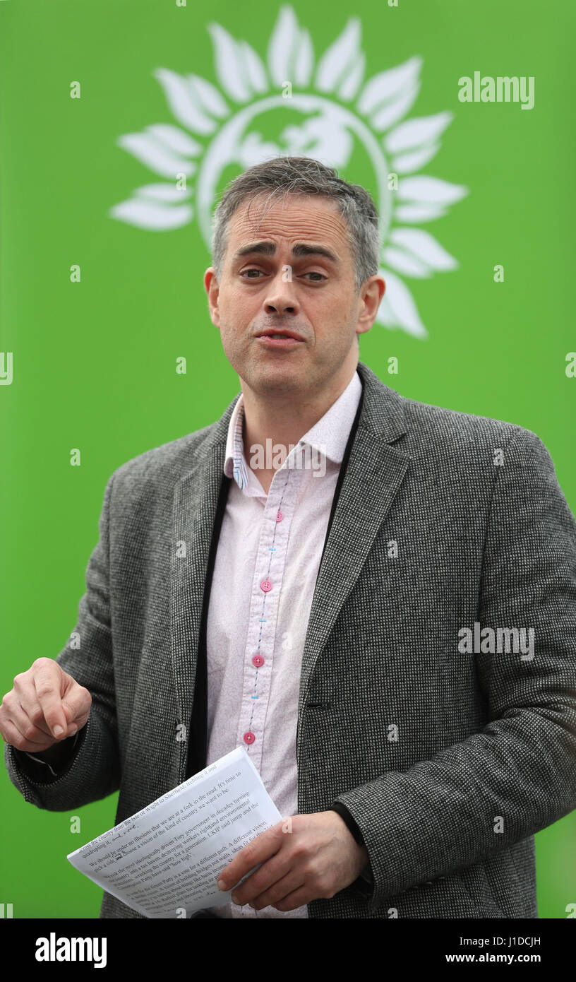 Green Party joint leader Jonathan Bartley makes a speech during the ...