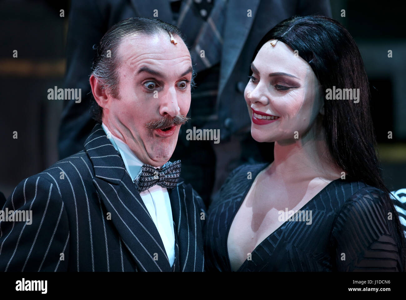 Cameron Blakely (left) as Gomez with Samantha Womack as Morticia, ahead ...
