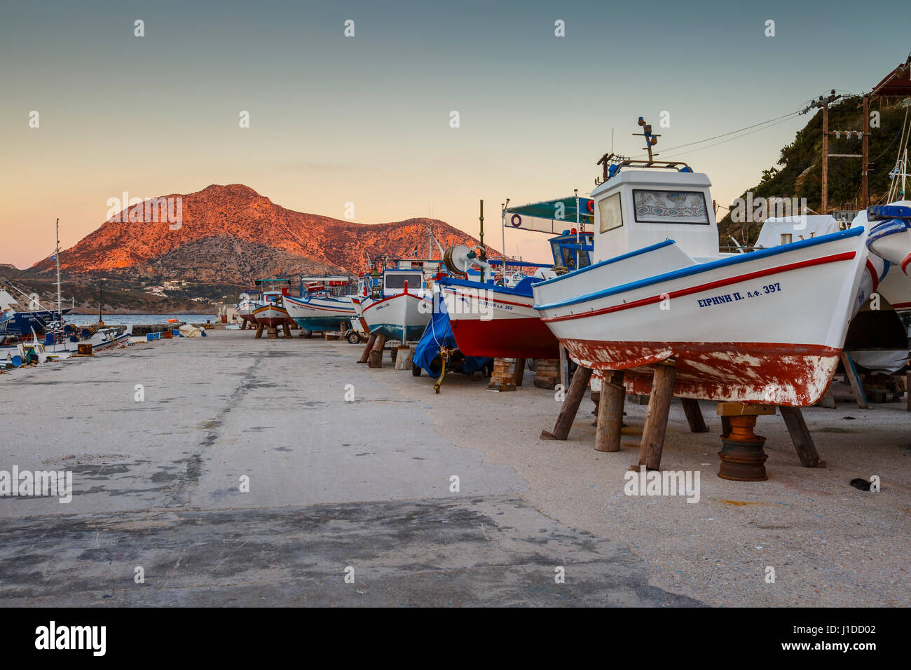 Harbour of the main village on Fourni island, Greece Stock Photo - Alamy