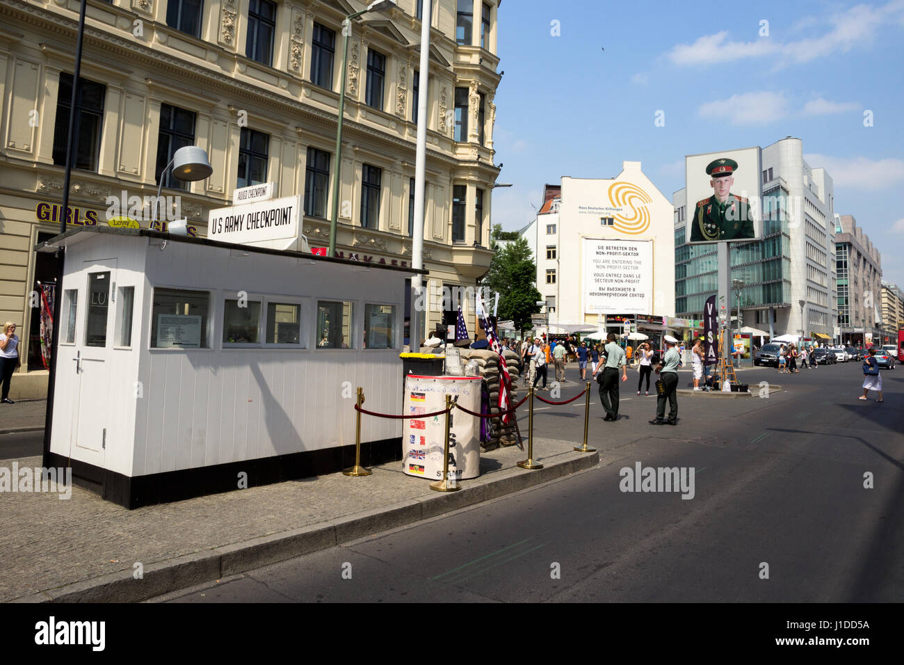 BERLIN, GERMANY - MAY 23, 2014: Tourists around the former Allied ...