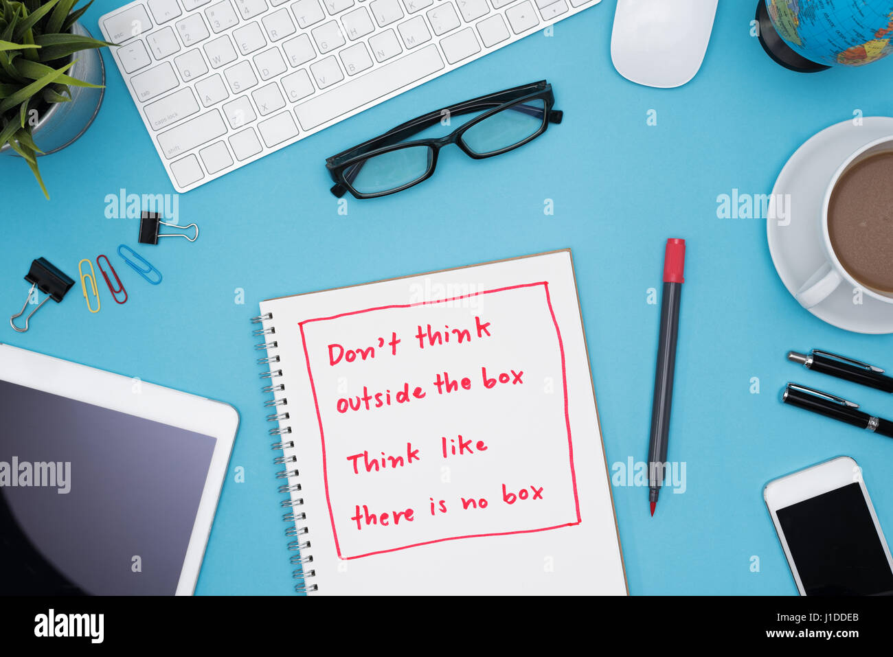 Think different business concept, Do not think outside the box think ...