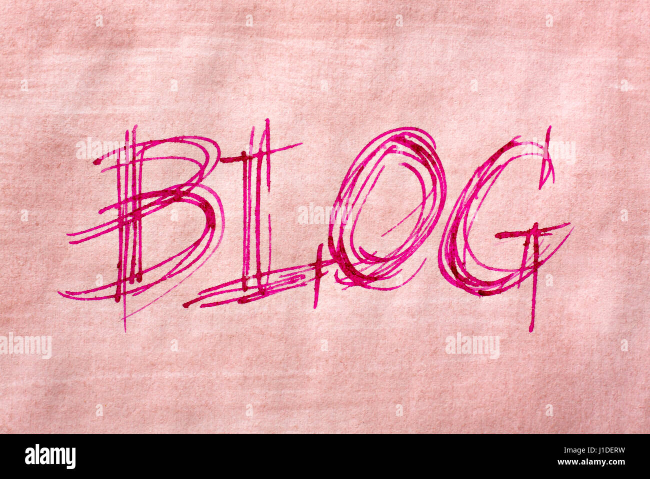 The word Blog handwriting in sketch like style by use of a nib pen and ...
