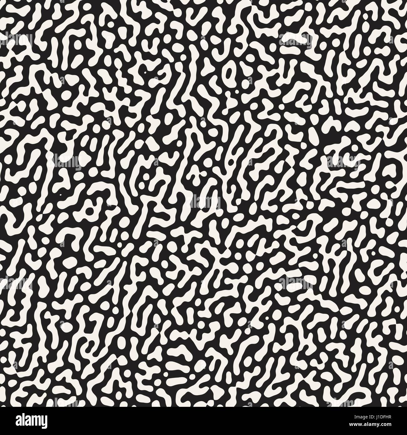 Vector Seamless Grunge Pattern. Black and White Organic Shapes. Messy ...