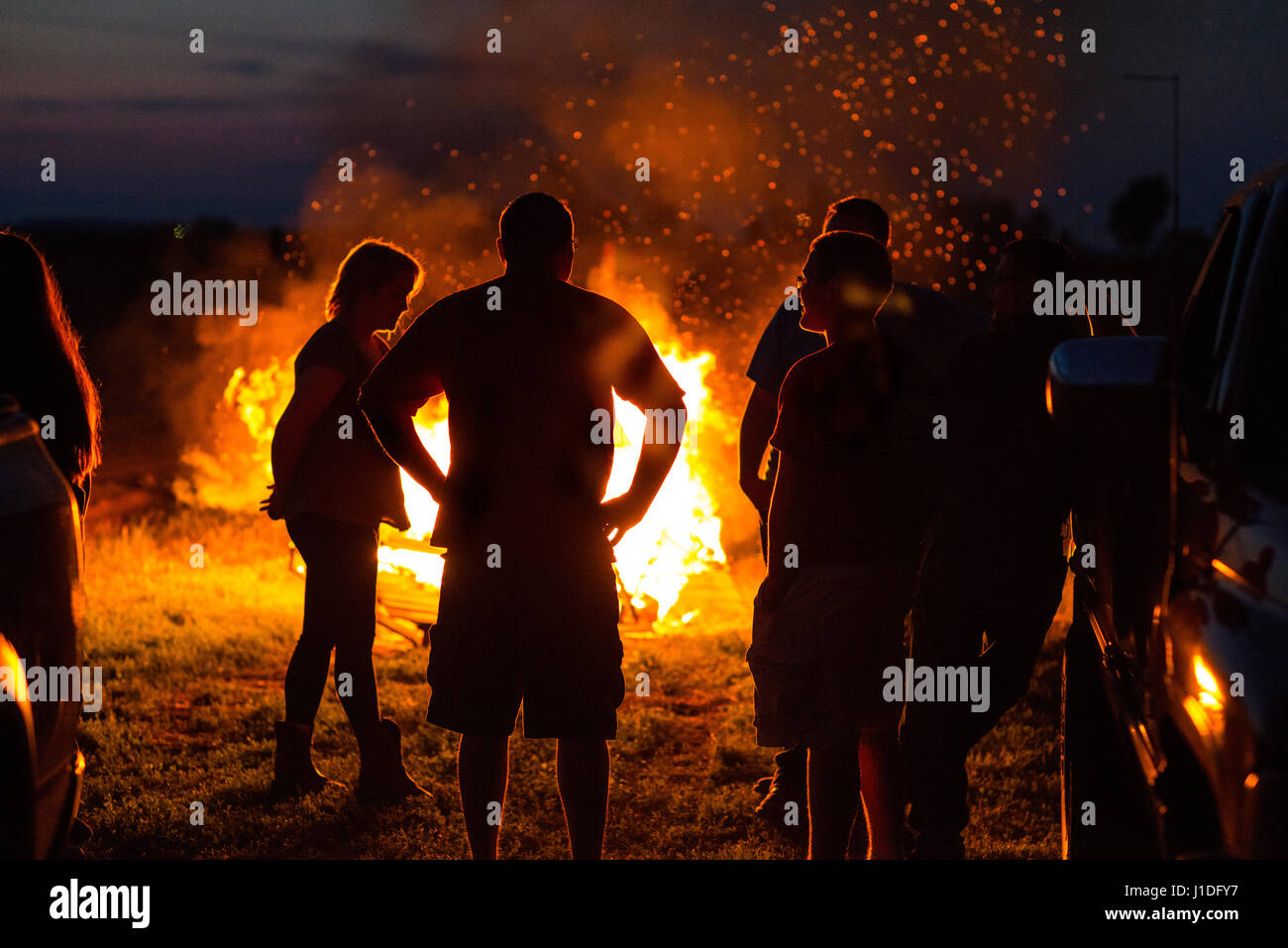 Fire Silhouette People