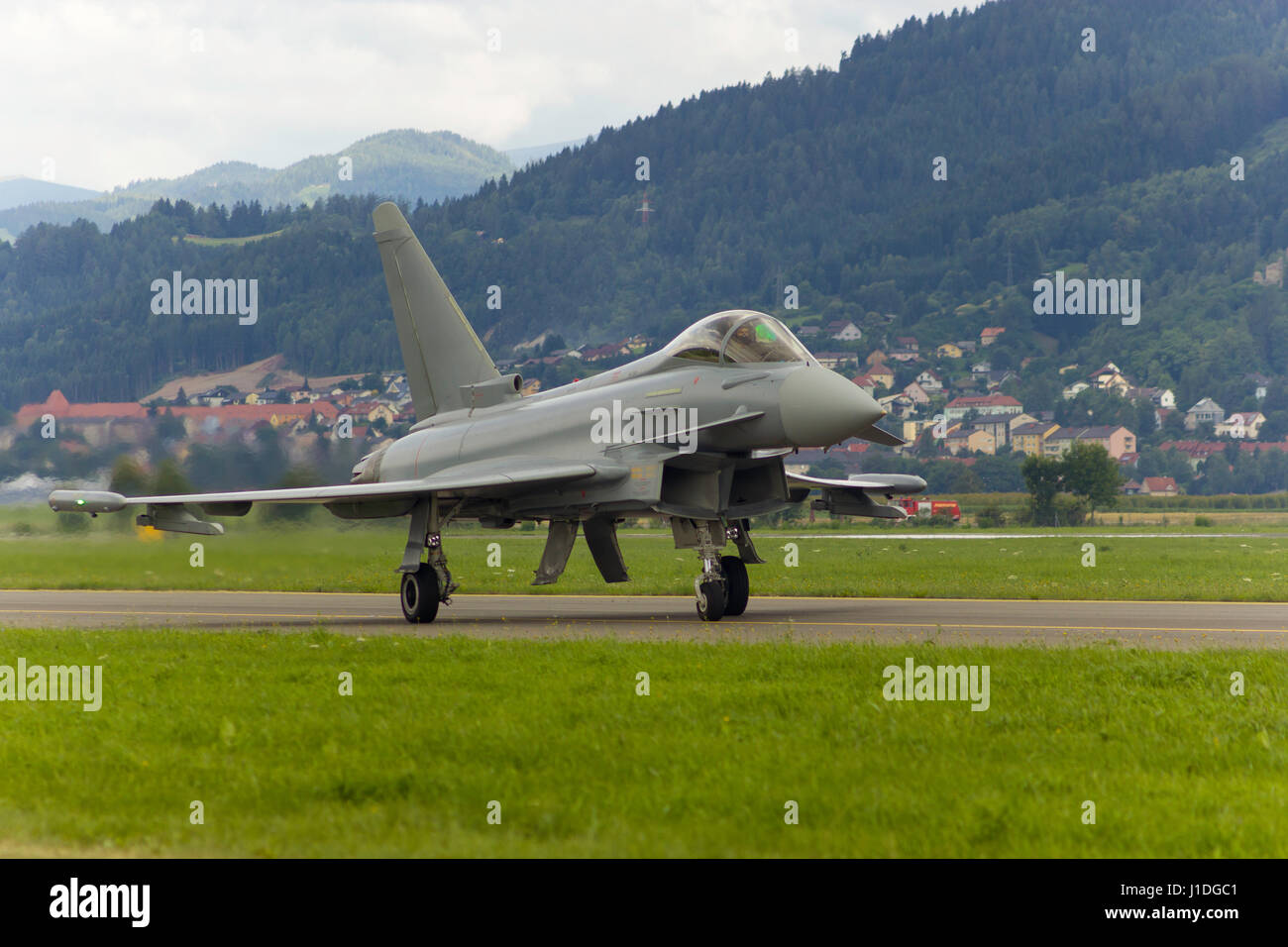 aircraft, Eurofighter Typhoon on the sky, take off Stock Photo - Alamy
