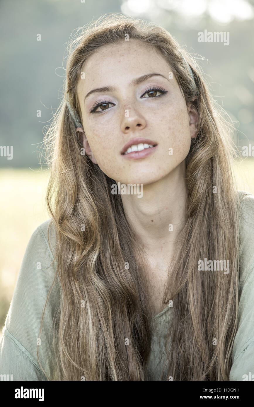 Young girl in autumn forest, Vienna, Austria (model-released Stock ...