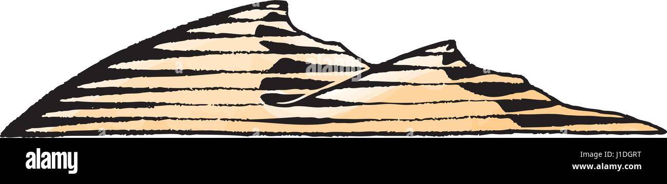 Vector Illustration of a Scratchboard Style Ink and Watercolor Drawing ...